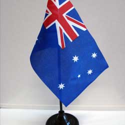 Light Plastic Polyester Australian Table Flag - Easy Set Up